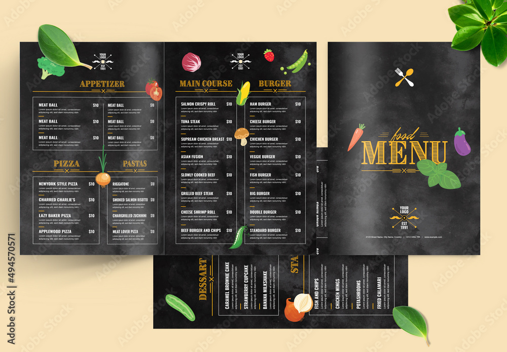 Food Menu Design Layout Stock Template | Adobe Stock