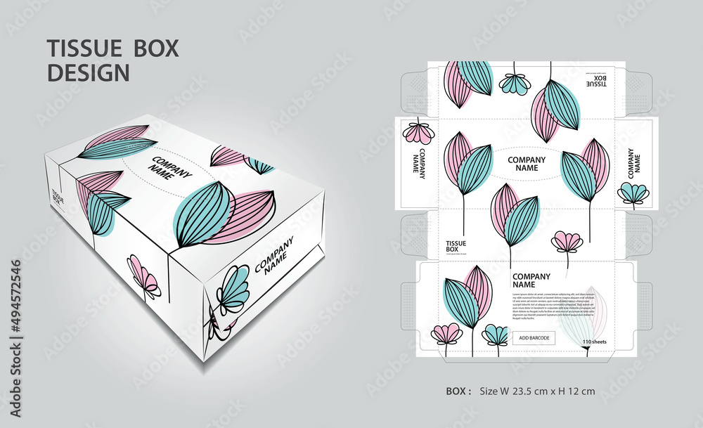Tissue Box Design Vector