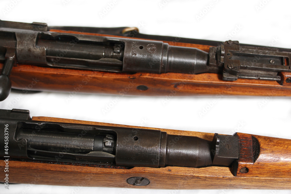 Two Versions of Japanese Arisaka Rifles from WW2. One with Imperial Mum ...
