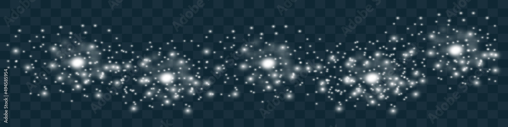 Abstract sparkling glitter texture. Shiny particle effect. Silver glittering space star dust ...