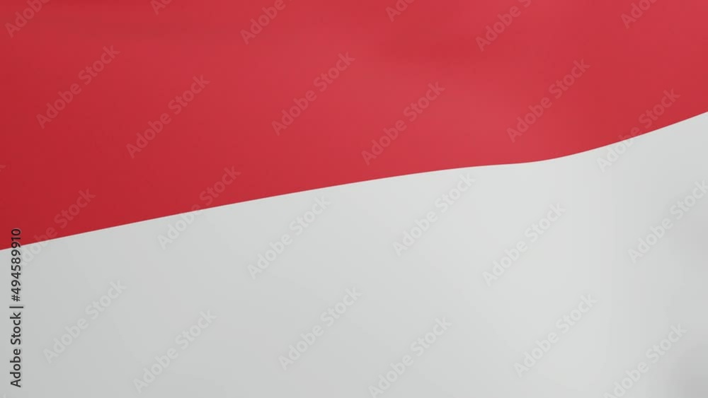 National flag of Monaco waving original size and colors 3D Render ...