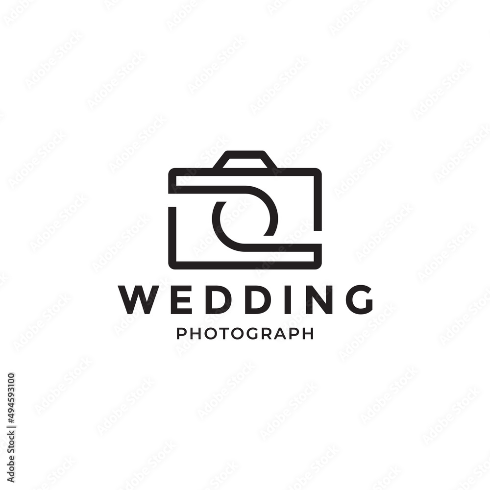 continuous line modern camera logo design, vector graphic symbol icon ...