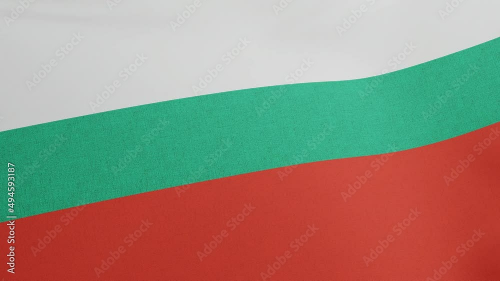 National flag of Bulgaria waving original size and colors 3D Render ...