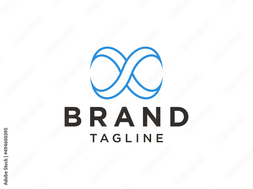 Modern Infinity Logo. Blue Sea Wave Geometric Lines Combination ...