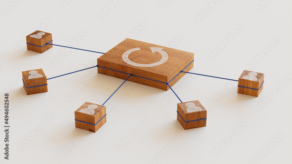 Reload Technology Concept with refresh Symbol on a Wooden Block. User ...