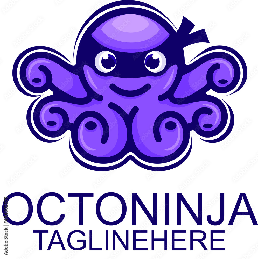 octopus ninja character mascot logo Stock Vector | Adobe Stock