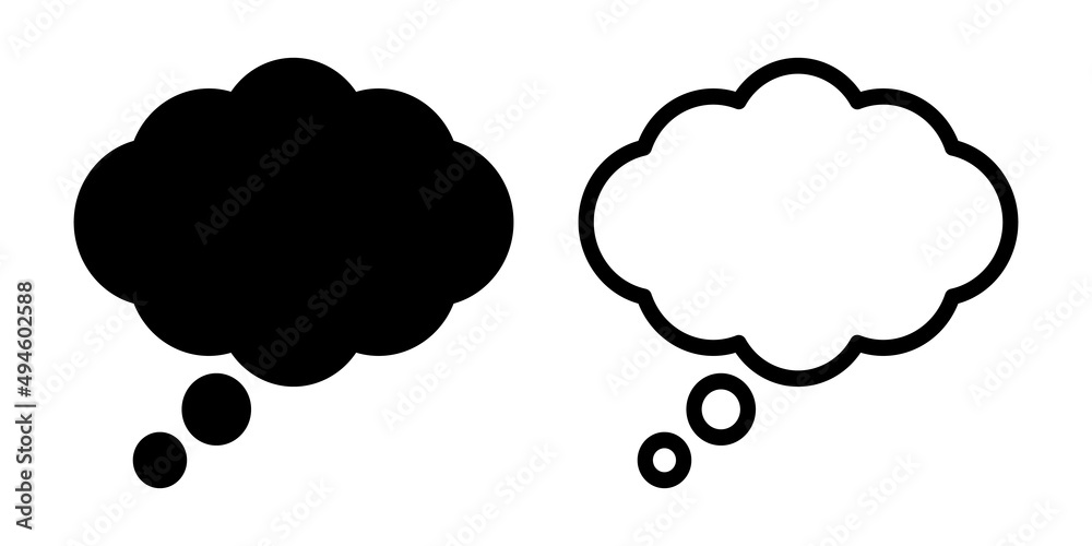 Vector Thought Bubbles on White Background Stock Vector | Adobe Stock