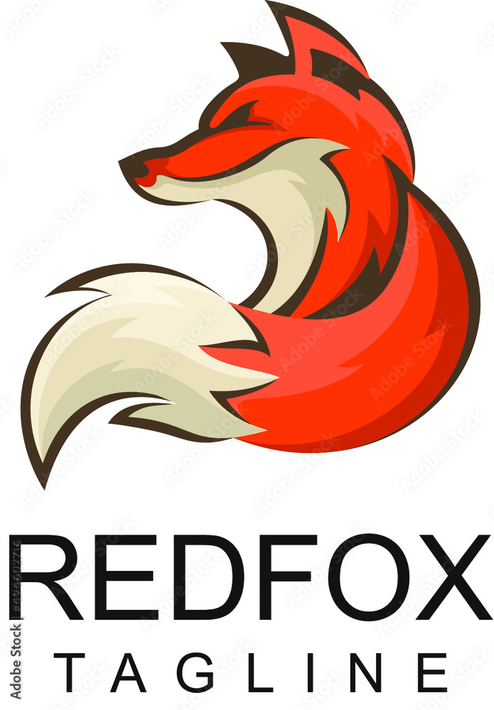 red fox character mascot logo Stock Vector | Adobe Stock