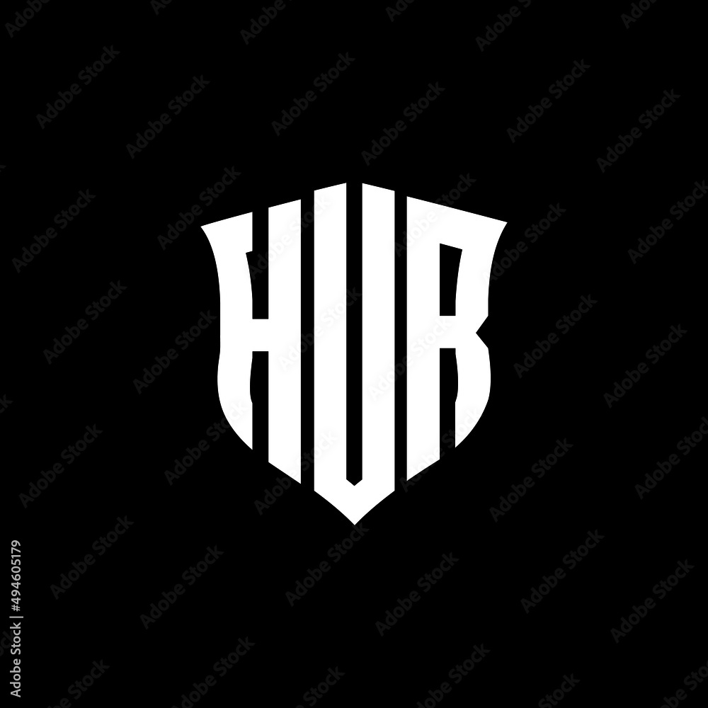 HUR letter logo design with black background in illustrator, vector ...