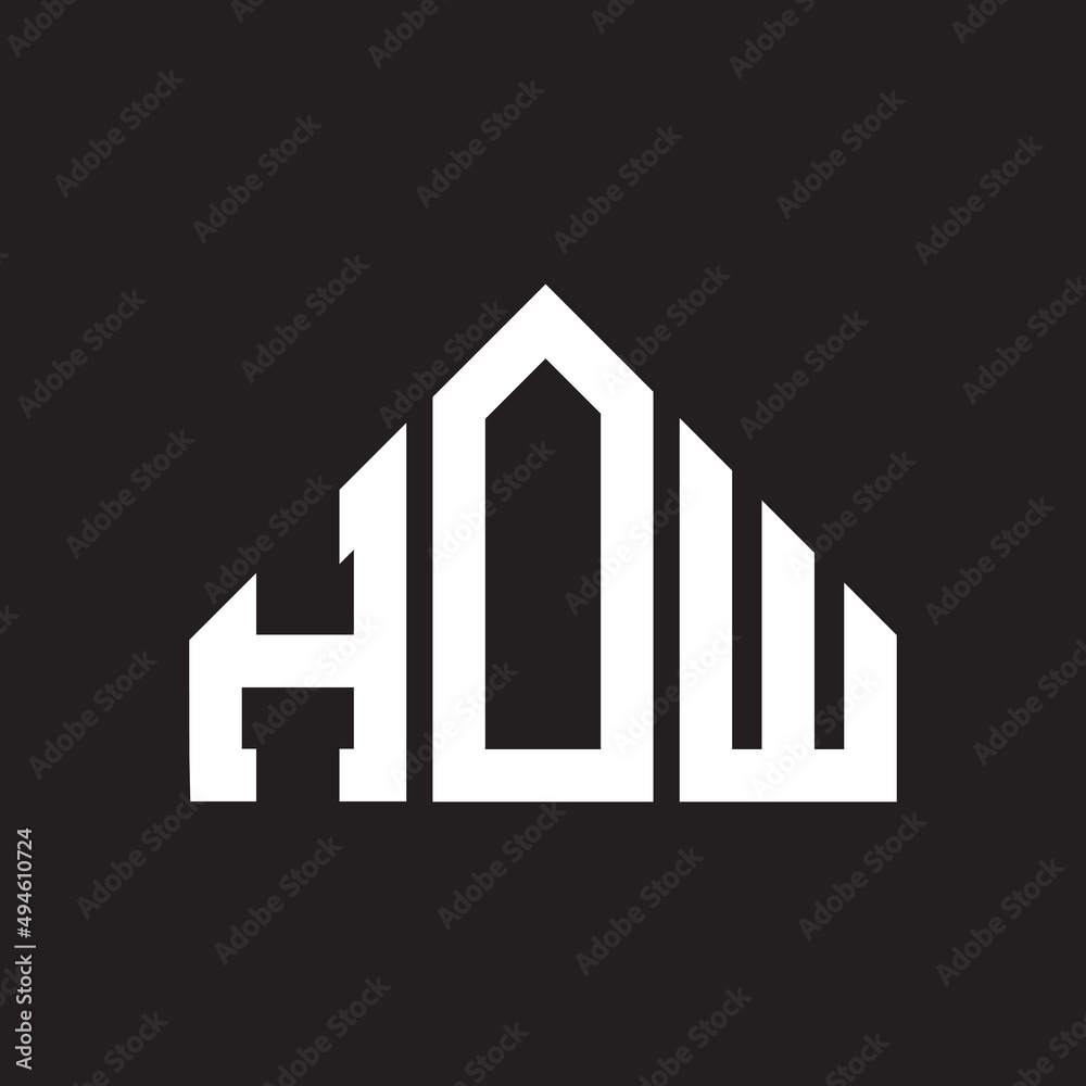 HOW letter logo design on Black background. HOW creative initials ...