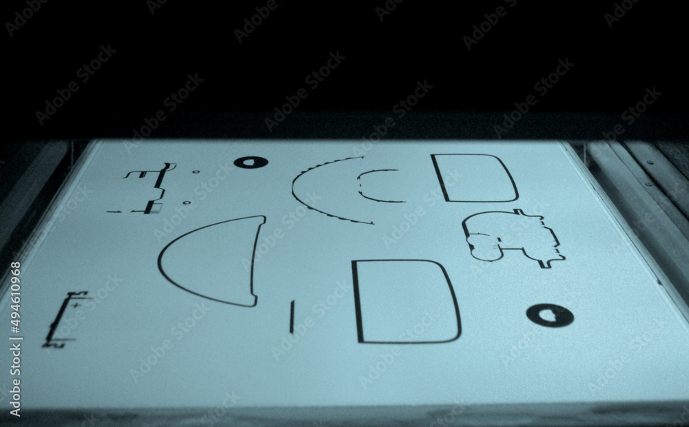 Industrial professional powder 3D printer printing process. Multi Jet ...