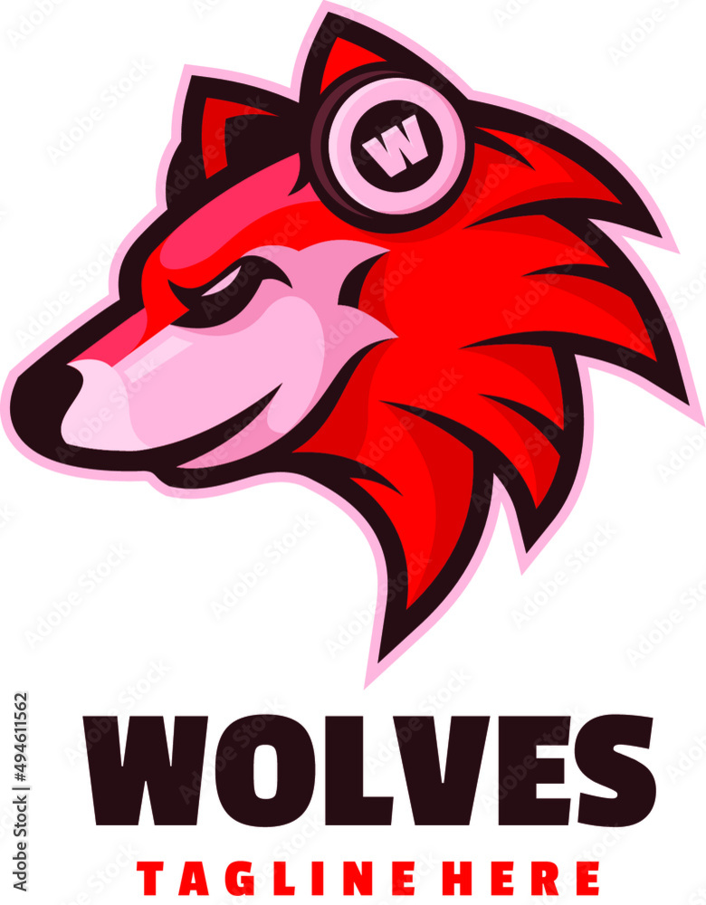 wolves character msacot logo Stock Vector | Adobe Stock