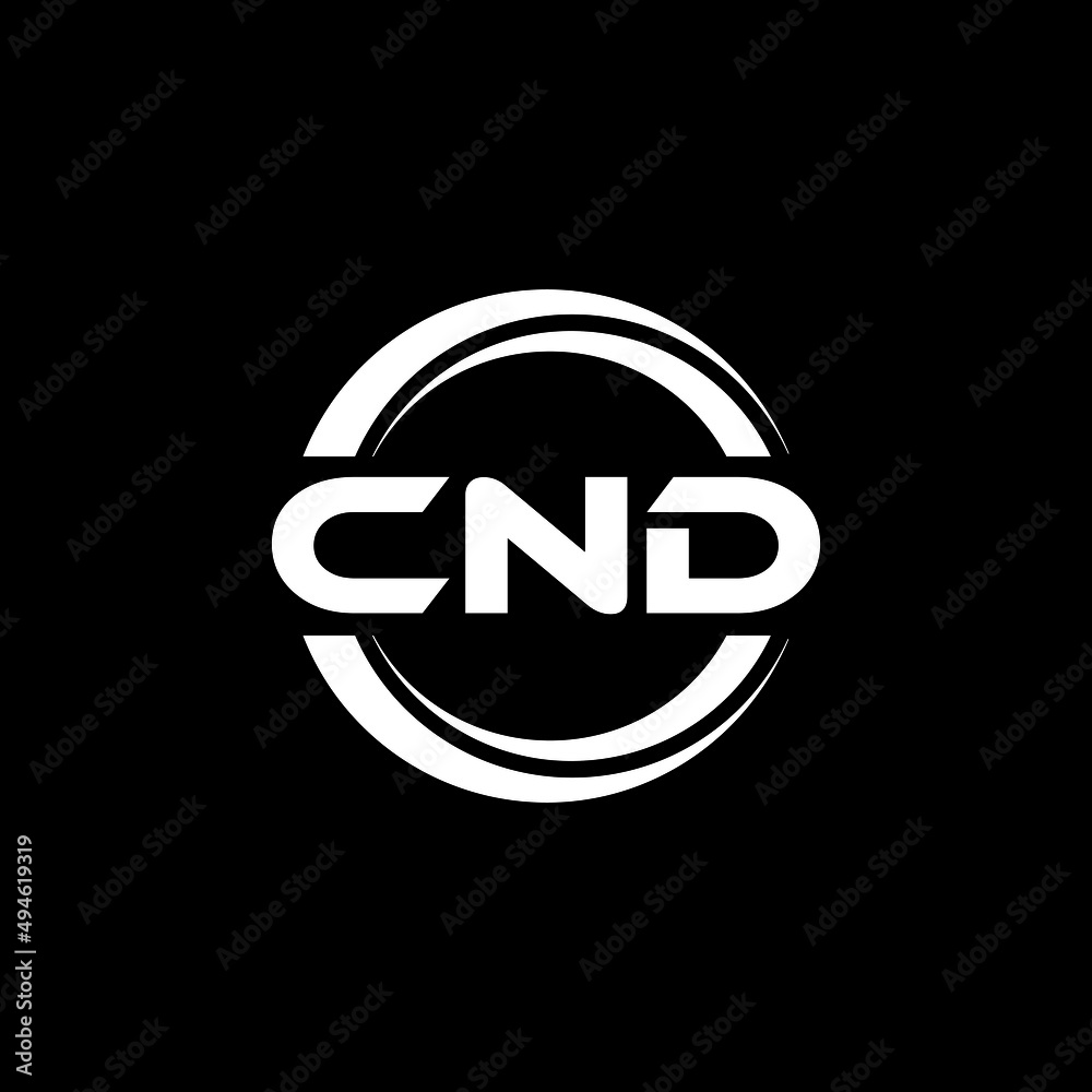 CND letter logo design with black background in illustrator, vector ...