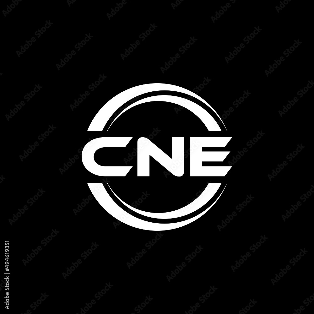 CNE letter logo design with black background in illustrator, vector ...