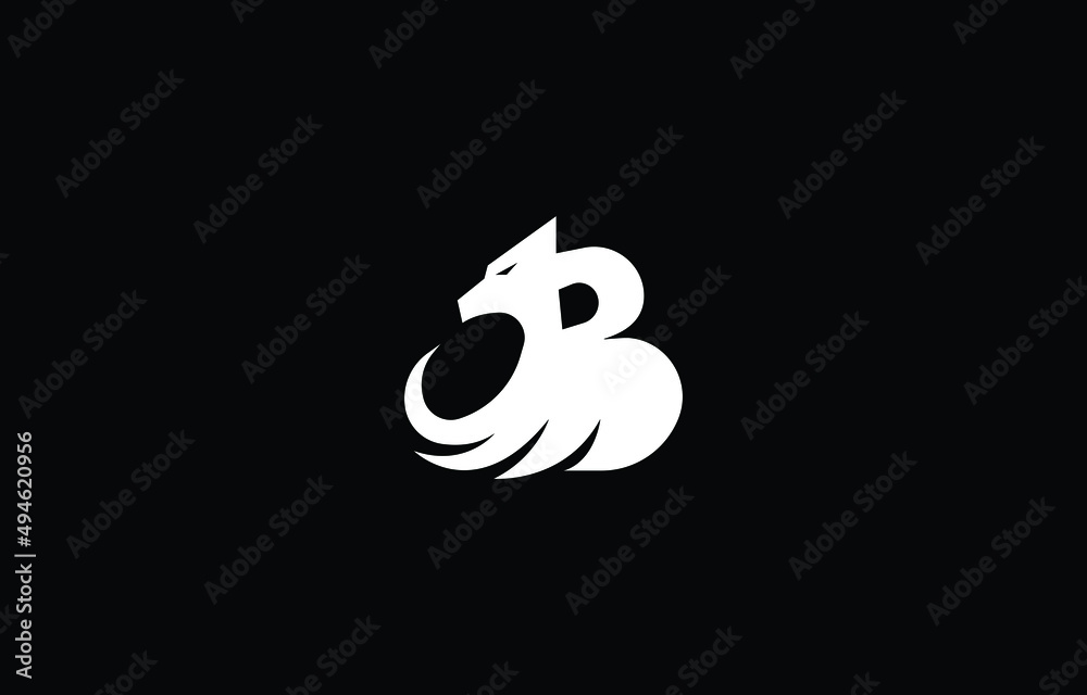 Dragon B Gaming Modern and unique initials logo design Stock Vector ...