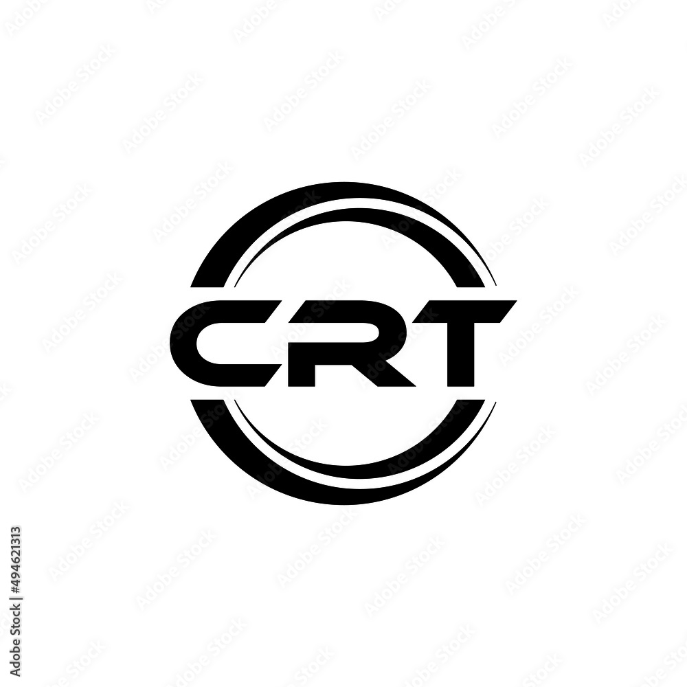 CRT letter logo design with white background in illustrator, vector logo modern alphabet font ...