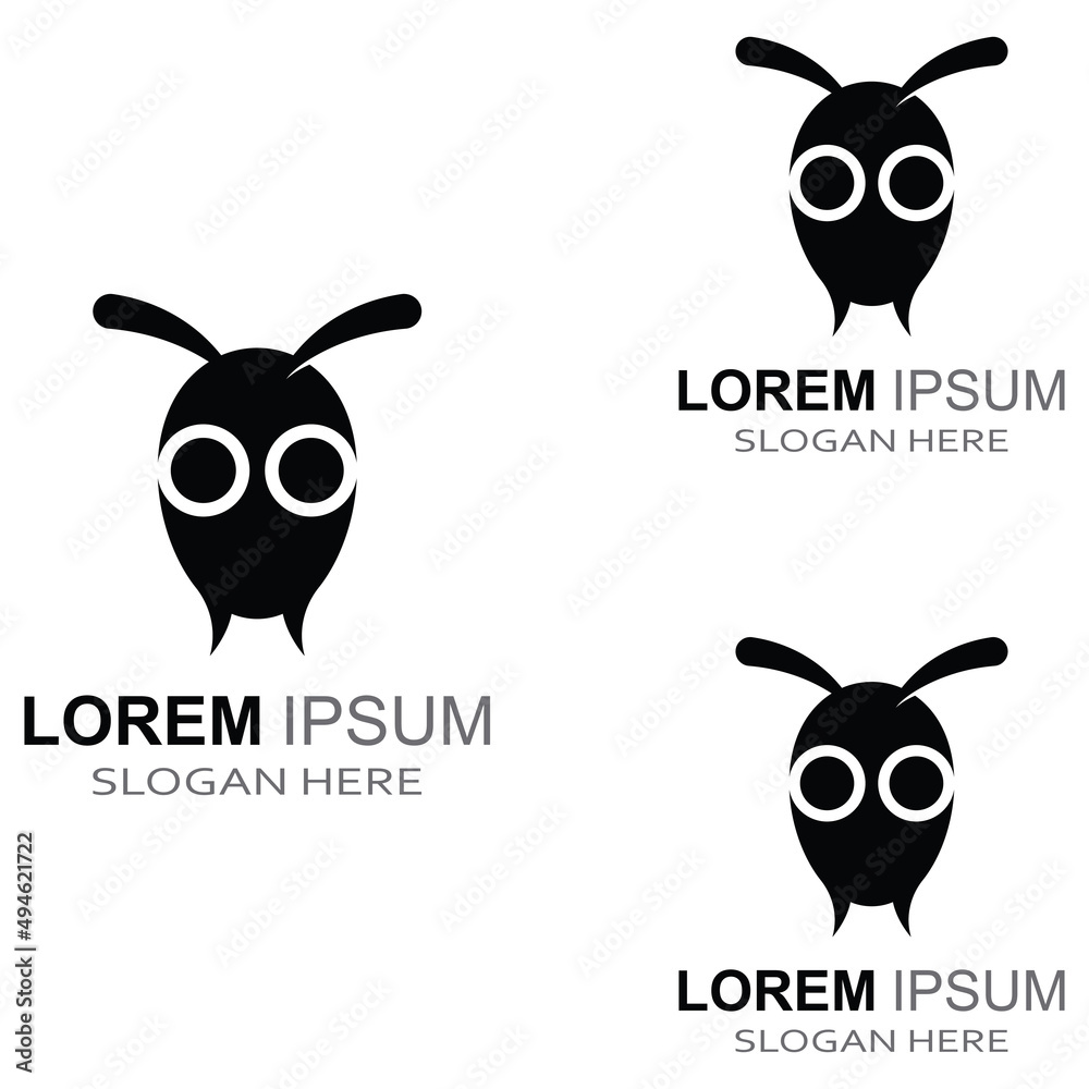 ant head logo. Using a vector illustration template design concept ...