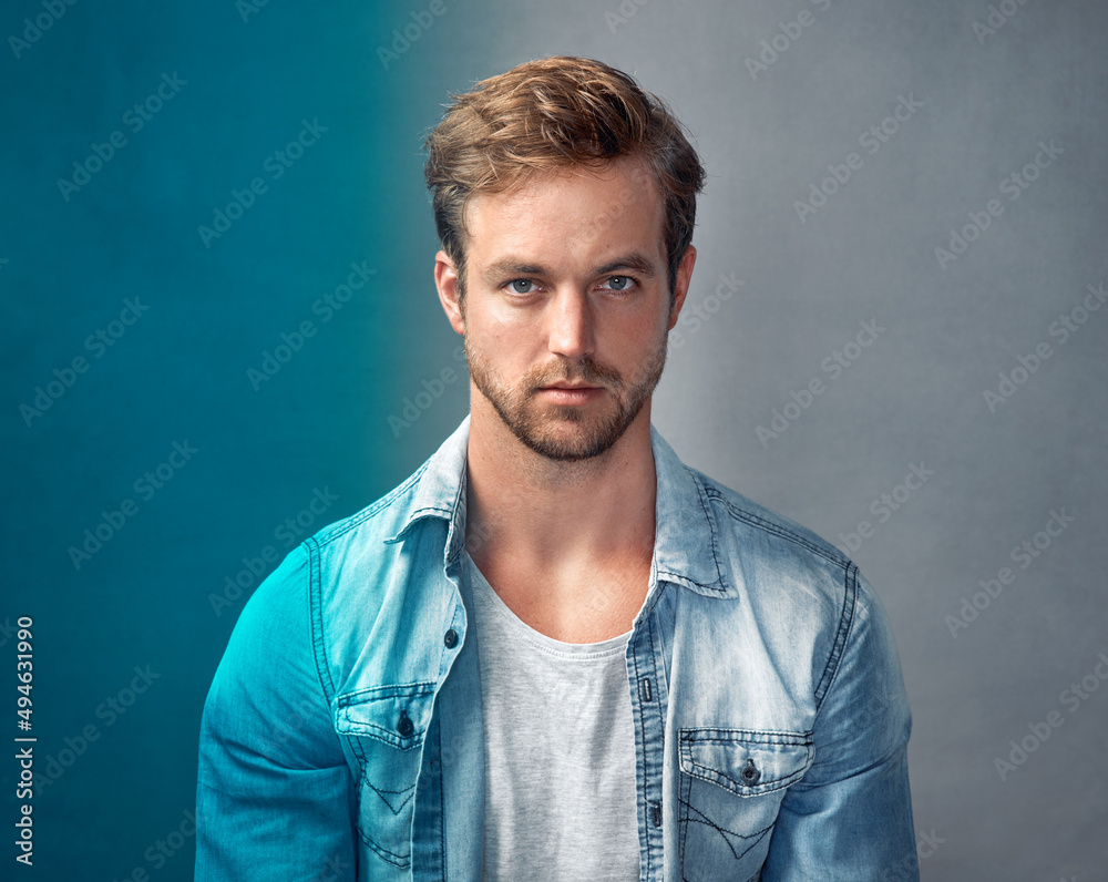 Live your life in full color. Portrait of a handsome young man with a ...