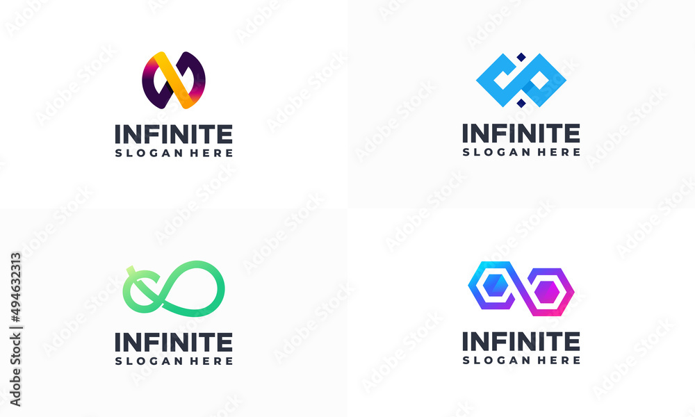 Set of Modern Infinity Logo designs vector, Infinity Symbol icon ...