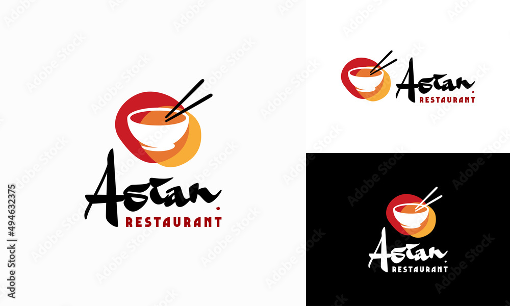 Asian Food logo designs concept vector, Bowl logo symbol icon template ...