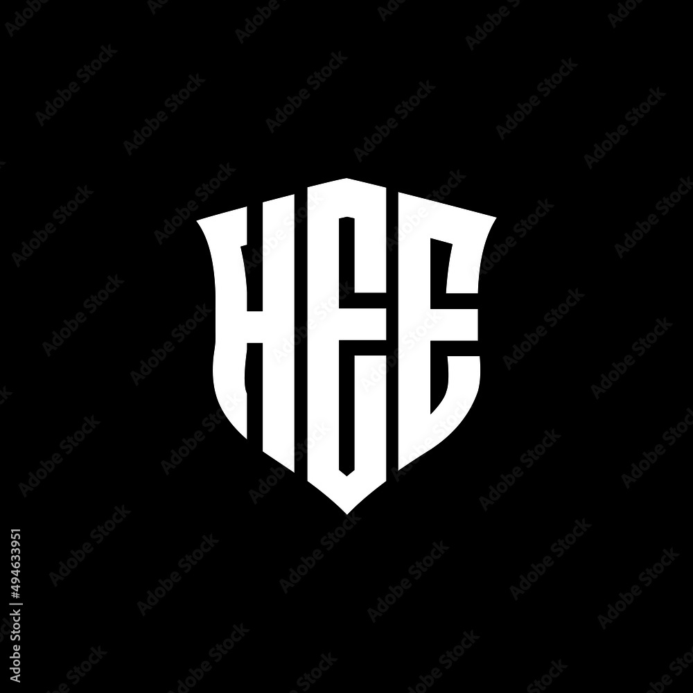 HEE letter logo design with black background in illustrator, vector ...