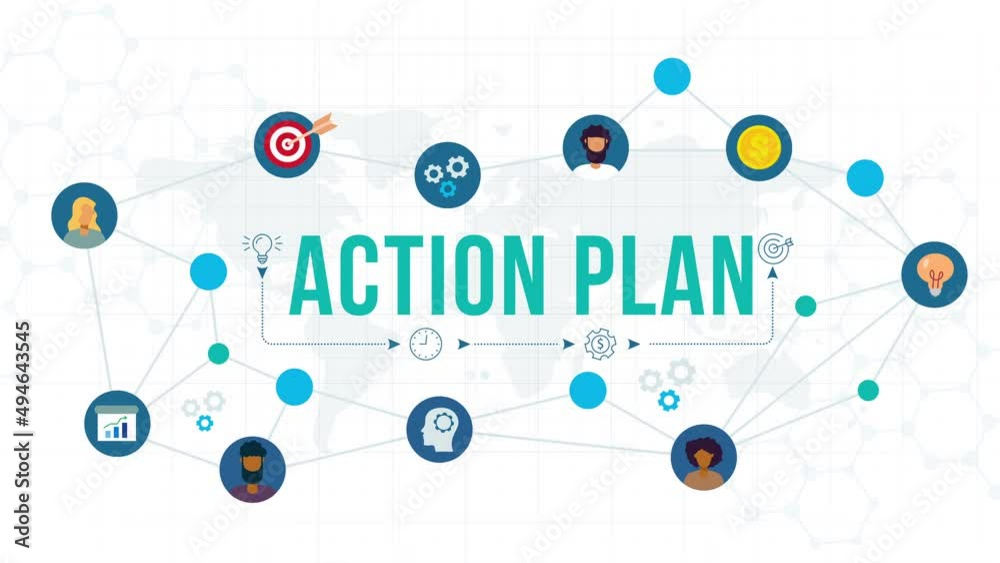 action plan concept animation.4K motion animation Stock ビデオ | Adobe Stock
