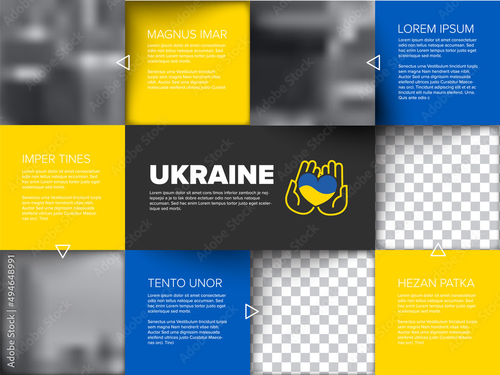 Ukraine mosaic conceptual flyer poster template Stock Vector | Adobe Stock