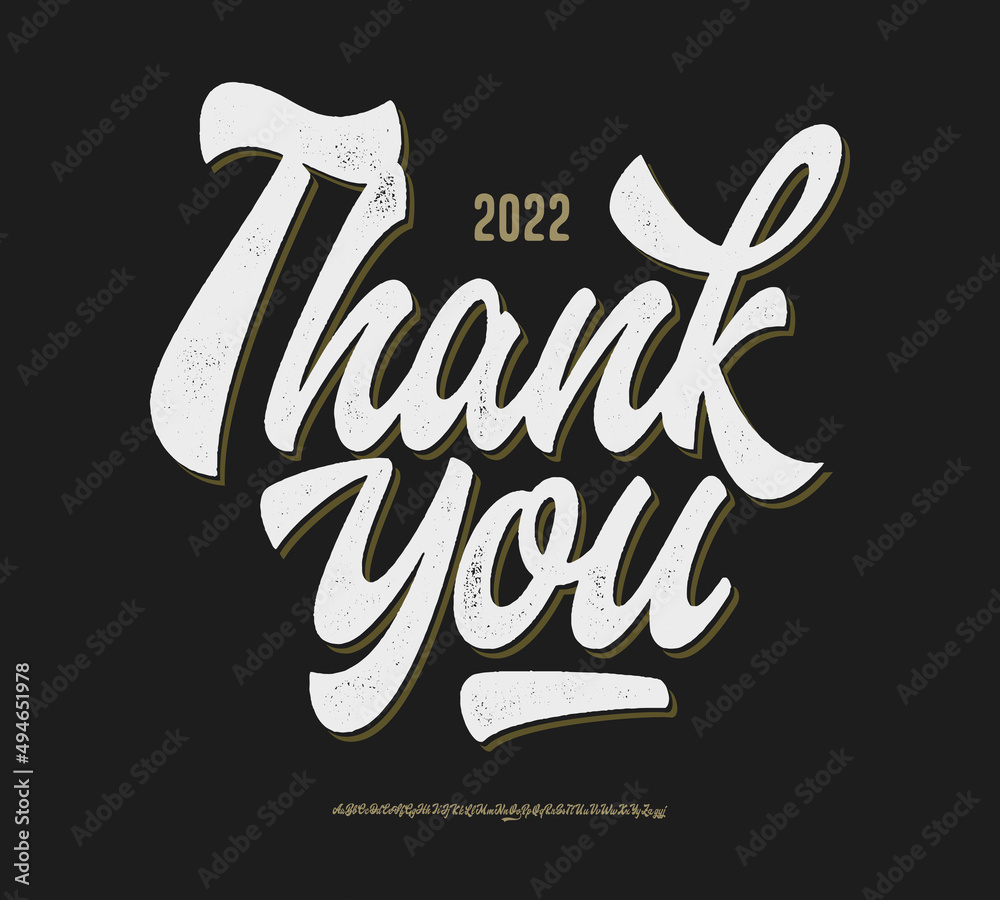 Thank You. Logo Lettering with Script Font. Vector Stock Vector | Adobe ...
