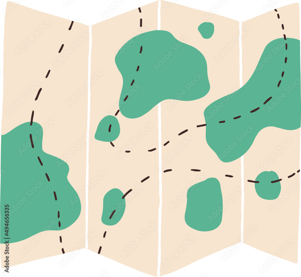 Map Colored Cartoon Illustration Stock Vector | Adobe Stock