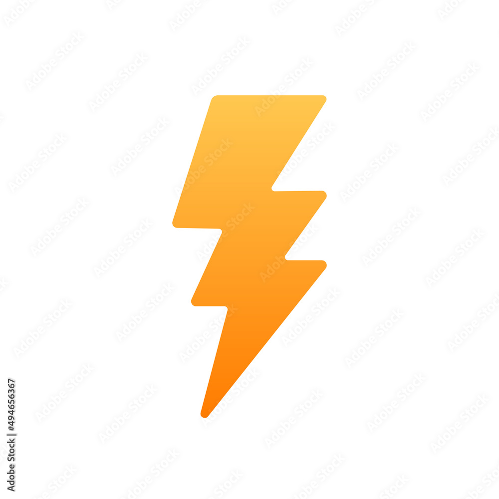 Lightning bolt yellow shape illustration Stock Vector | Adobe Stock
