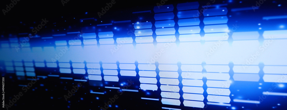 Sound equalizer. Wave pattern of music sounds element on monitor screen ...