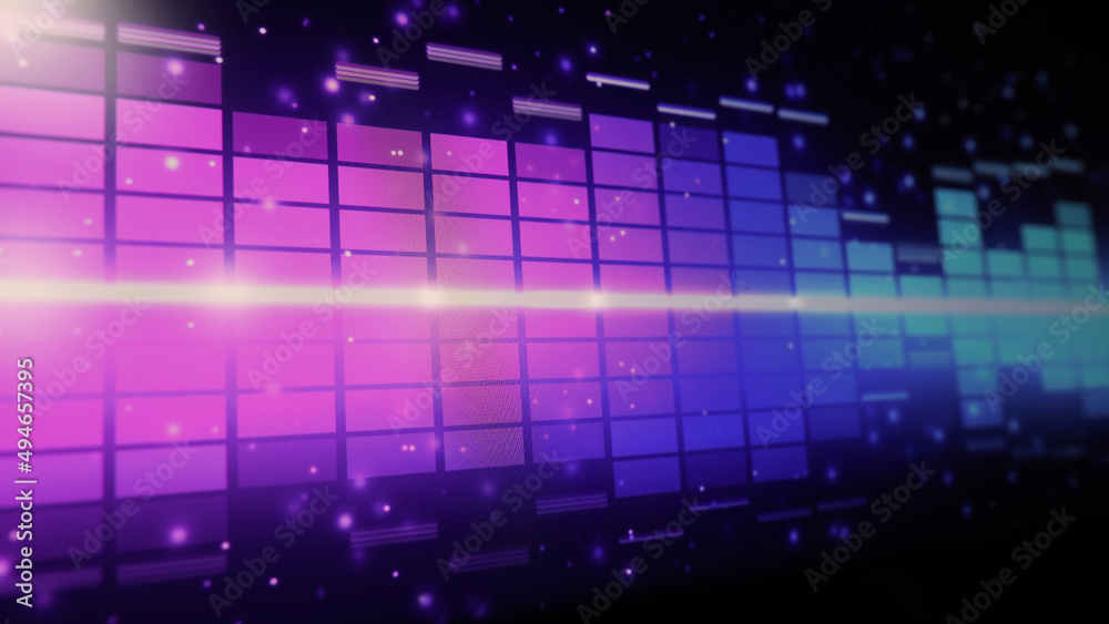 Sound equalizer. Wave pattern of music sounds element on monitor screen ...