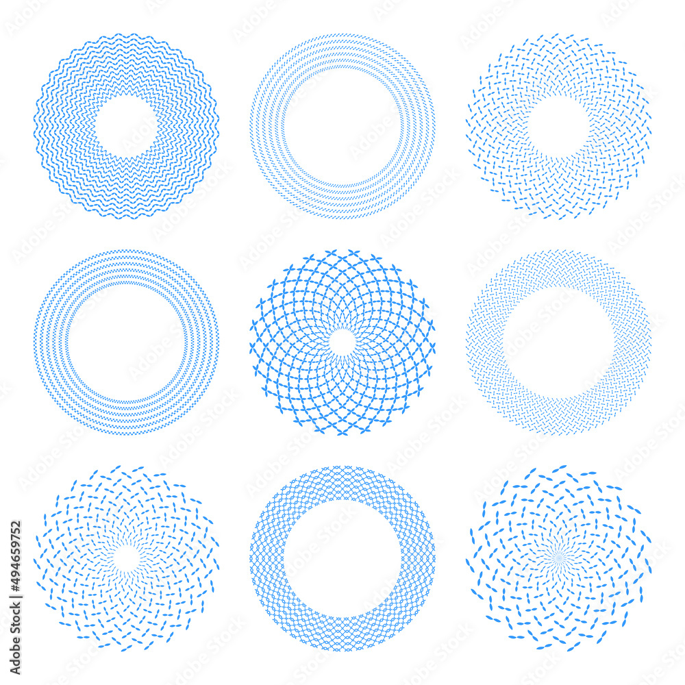 Abstract blue circle icons. Elements for design. Stock Vector | Adobe Stock