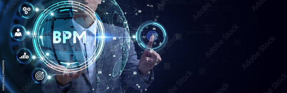 BPM Business process management system technology concept. Stock Photo ...