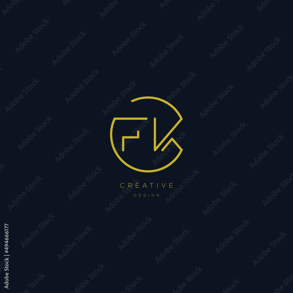 Alphabet letter icon logo FK Stock Vector | Adobe Stock