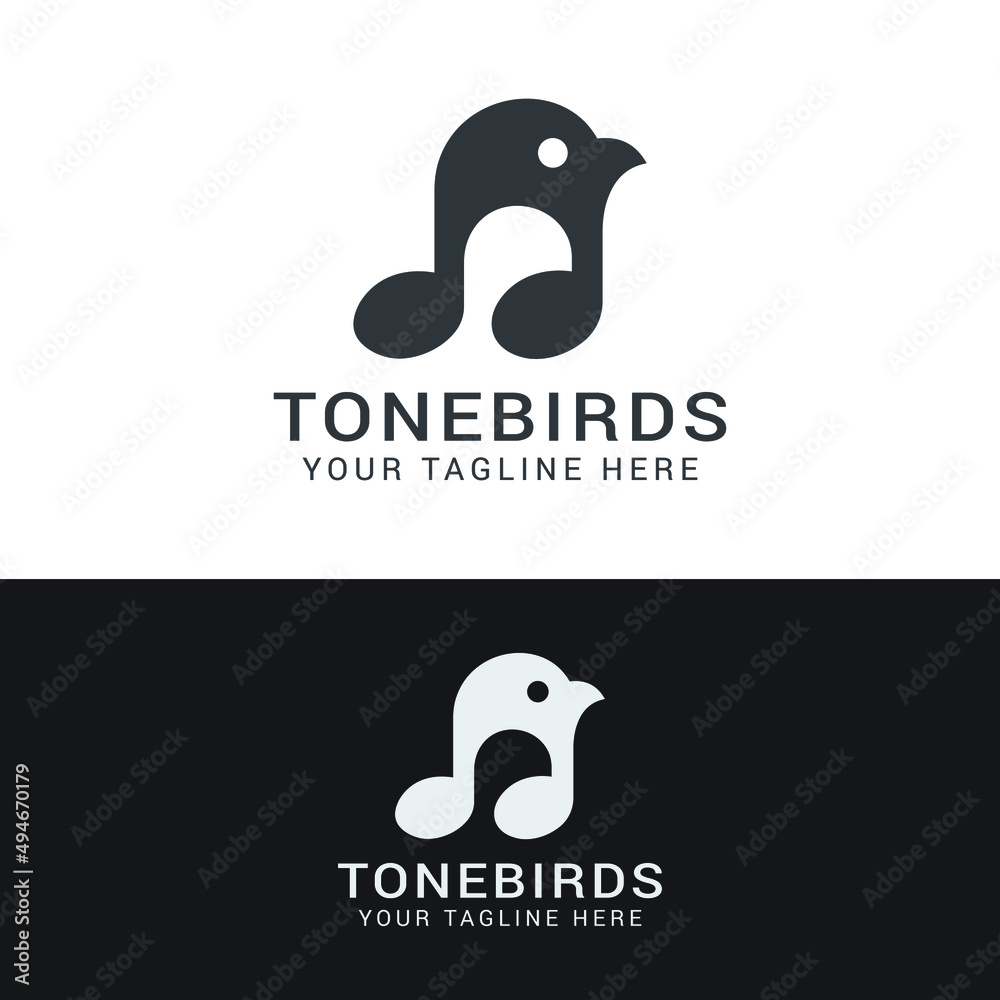 Tone Birds logo and logo design Stock Vector | Adobe Stock