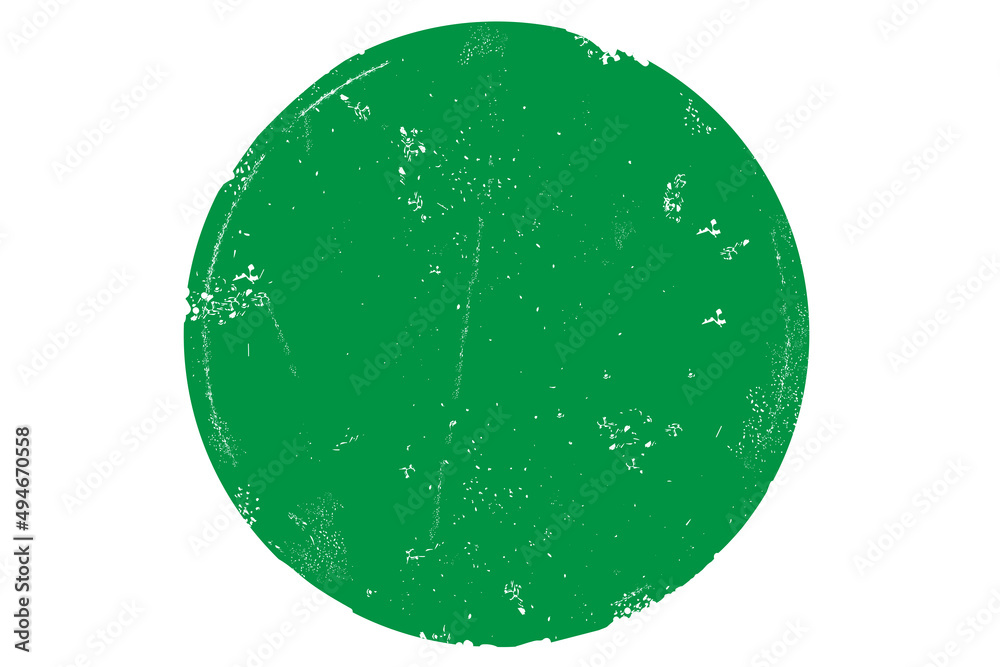 Circle grunge stamp. Round vector isolated on white background. Green ...