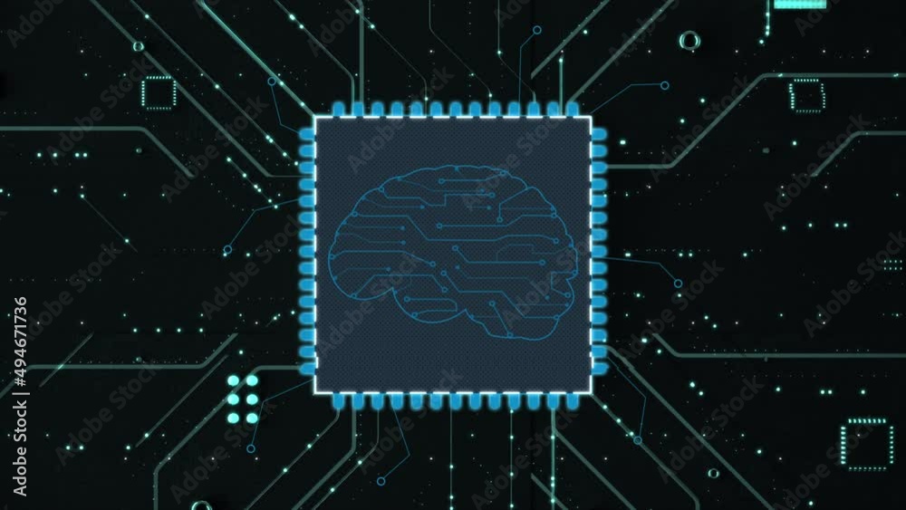 Technology and network concept. Artificial intelligence, machine ...