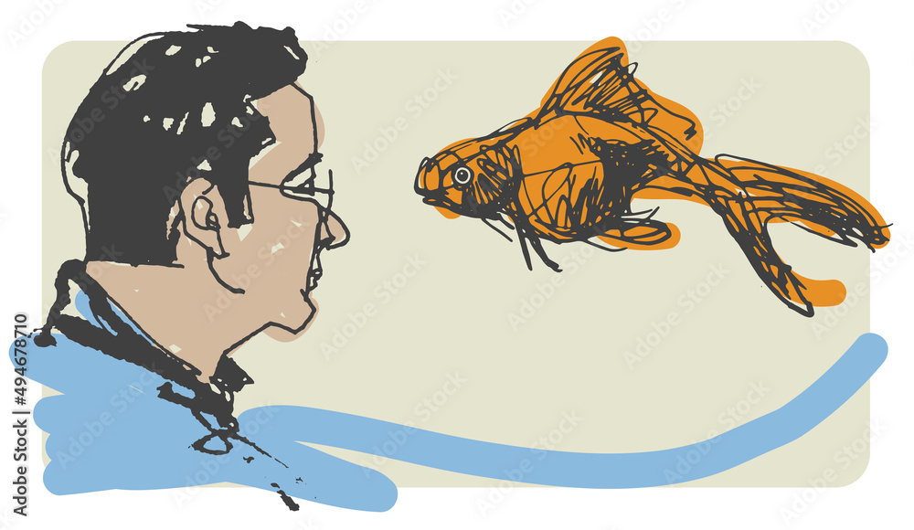 Fishy dreams. Concept art. Dreams, fish. Encounter. man and nature ...