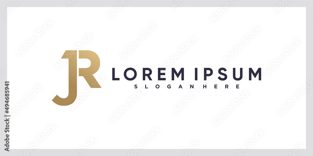 Vetor de Initial JR logo design with creative modern concept do Stock ...