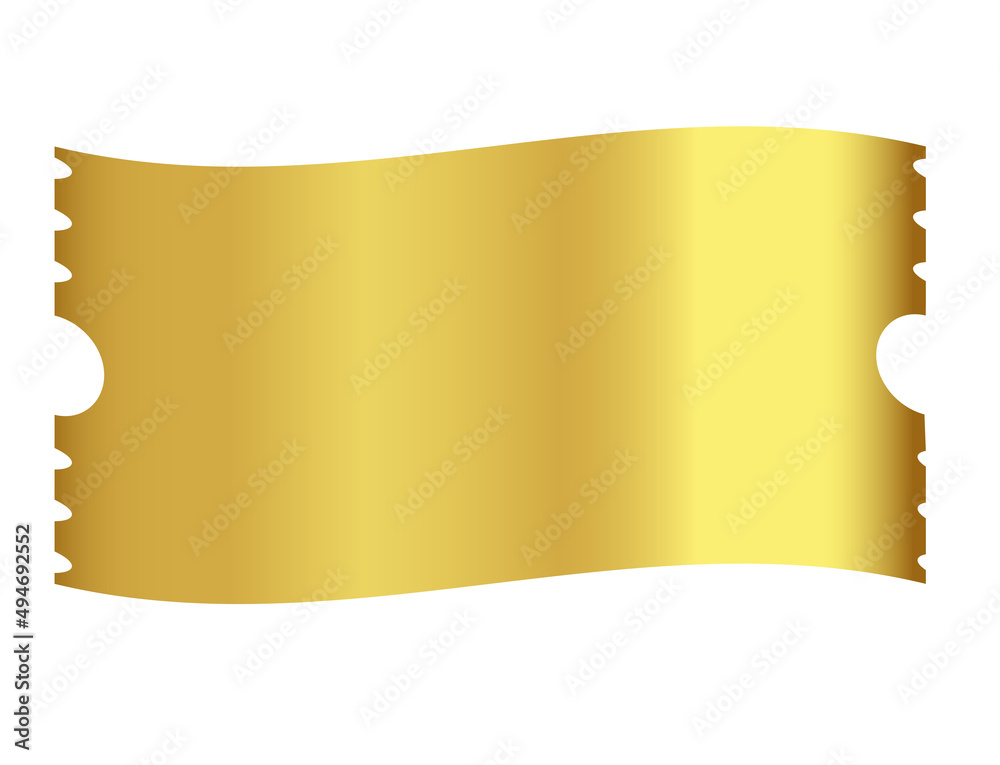 Realistic Golden ticket. Stock Vector | Adobe Stock