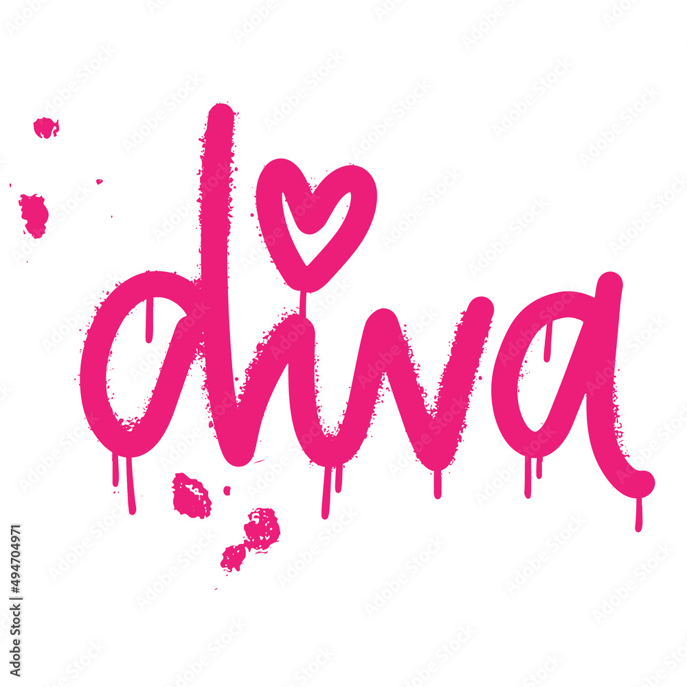 Diva - Urban street graffiti lettering with splash and drops effect ...