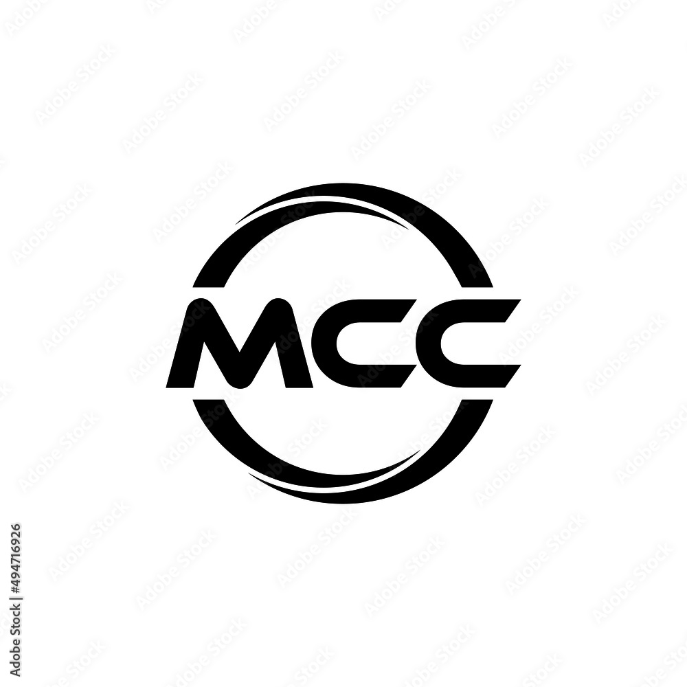 Vecteur Stock MCC letter logo design with white background in ...