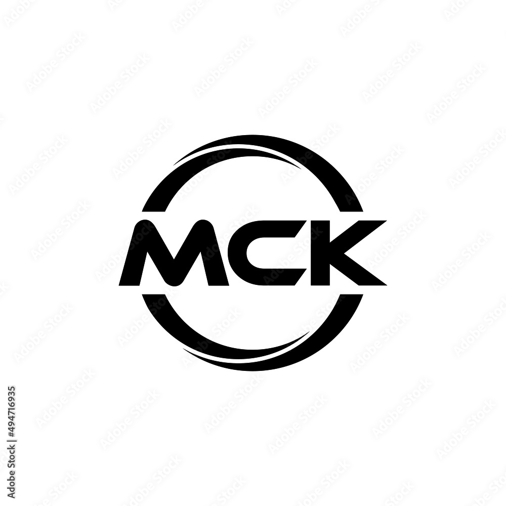 MCK letter logo design with white background in illustrator, vector ...