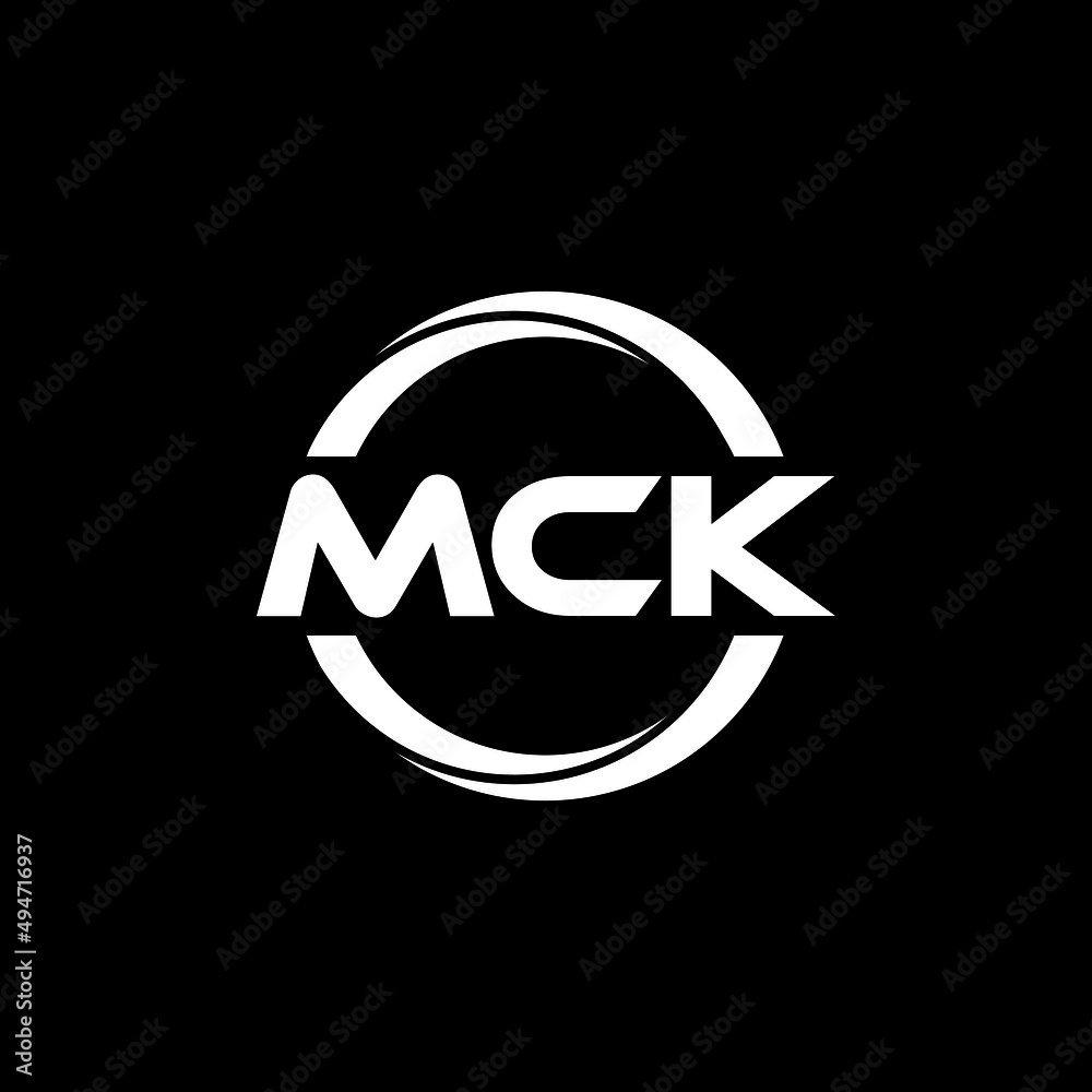 Vecteur Stock MCK letter logo design with black background in ...
