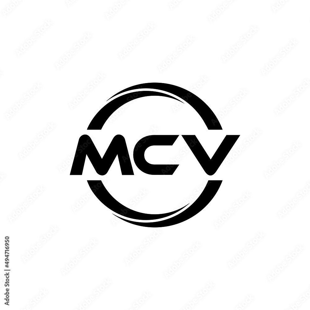 MCV letter logo design with white background in illustrator, vector ...