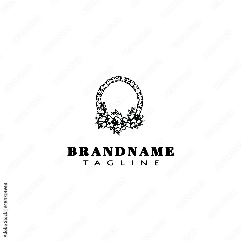 hawaiian lei logo cartoon icon design template black isolated vector ...