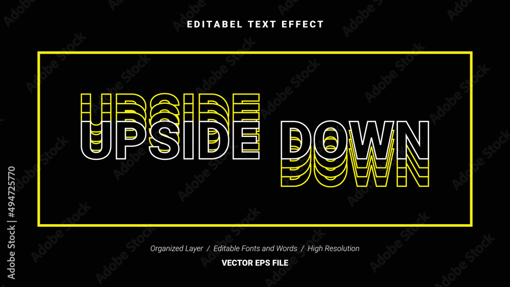 Editable Upside Down Font Design. Alphabet Typography Template Text ...
