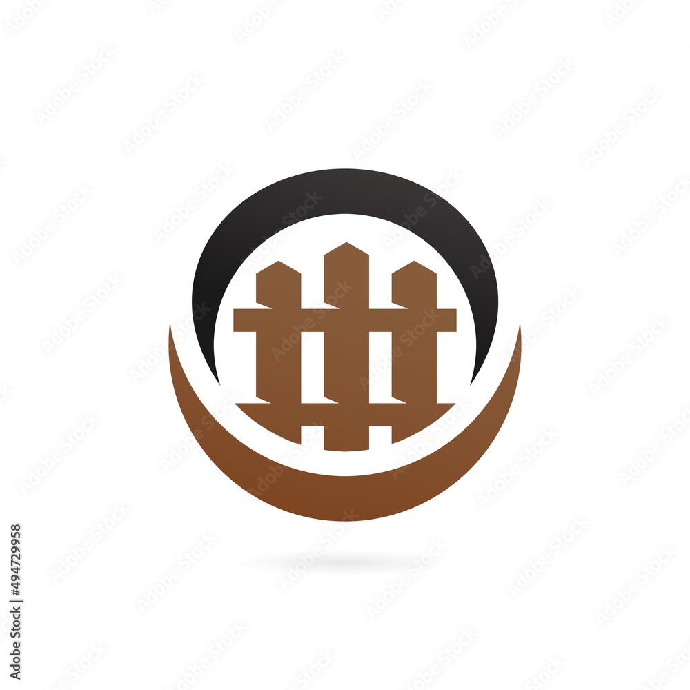 fence logo in circle sign Stock Vector | Adobe Stock