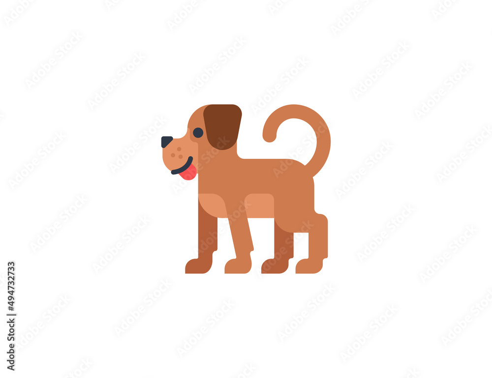 Dog vector flat emoticon. Isolated Dog emoji illustration. Dog icon ...